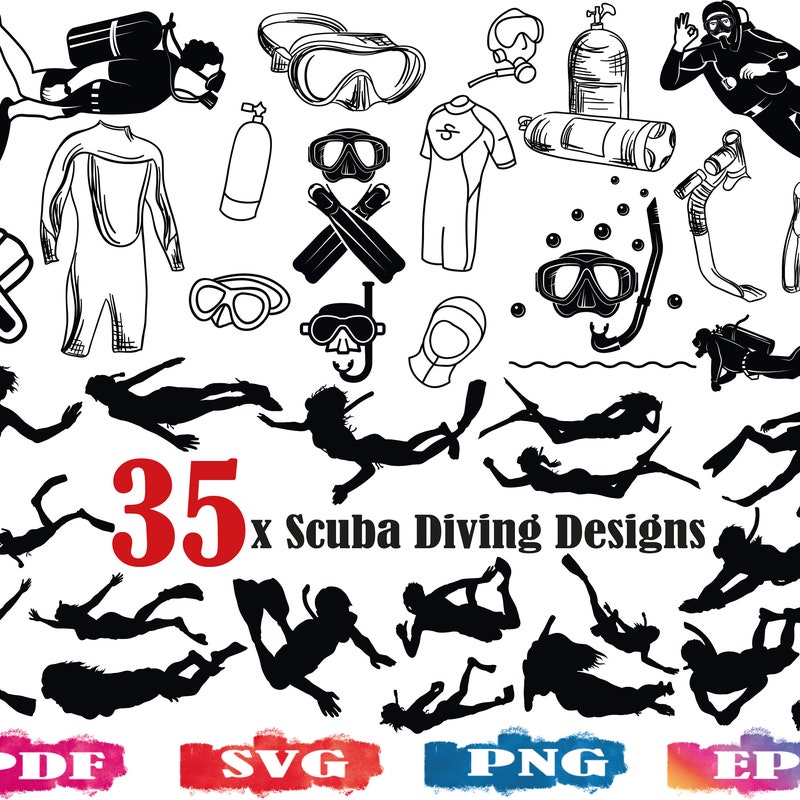 Scuba Diving Svg - Etsy