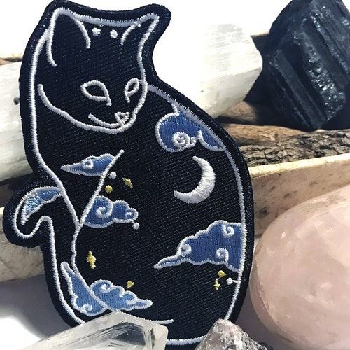 Cat Skeleton Iron on Patch | Etsy