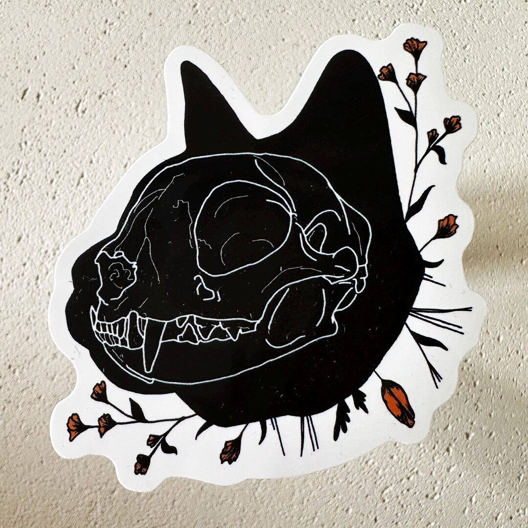 Cat Skull Taxidermy Sticker 3 Nature Tumbler Laptop Car Craft Vinyl ...