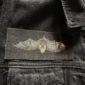 Fabric Sew on Bat Patch | Gothic Accessories Punk DIY Handmade Horror Patches | Medieval Vampire ...