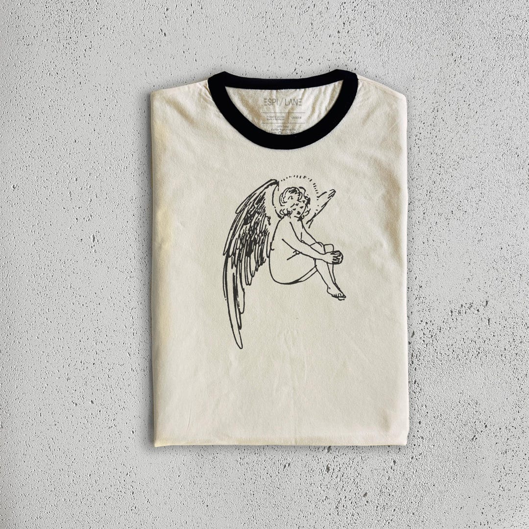 Y2K Angel Graphic T-shirt | Vintage Style Cotton Unisex Tee - Etsy