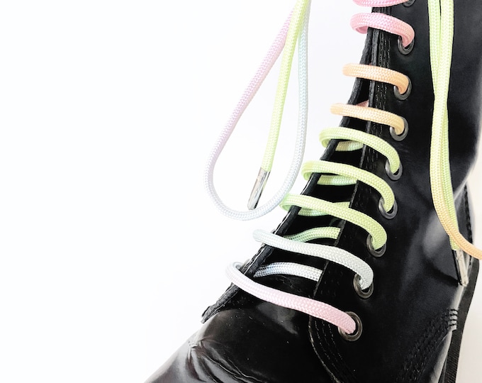 Pastel Rainbow Shoe Lace Pair | Combat Boots Roller Skates ...