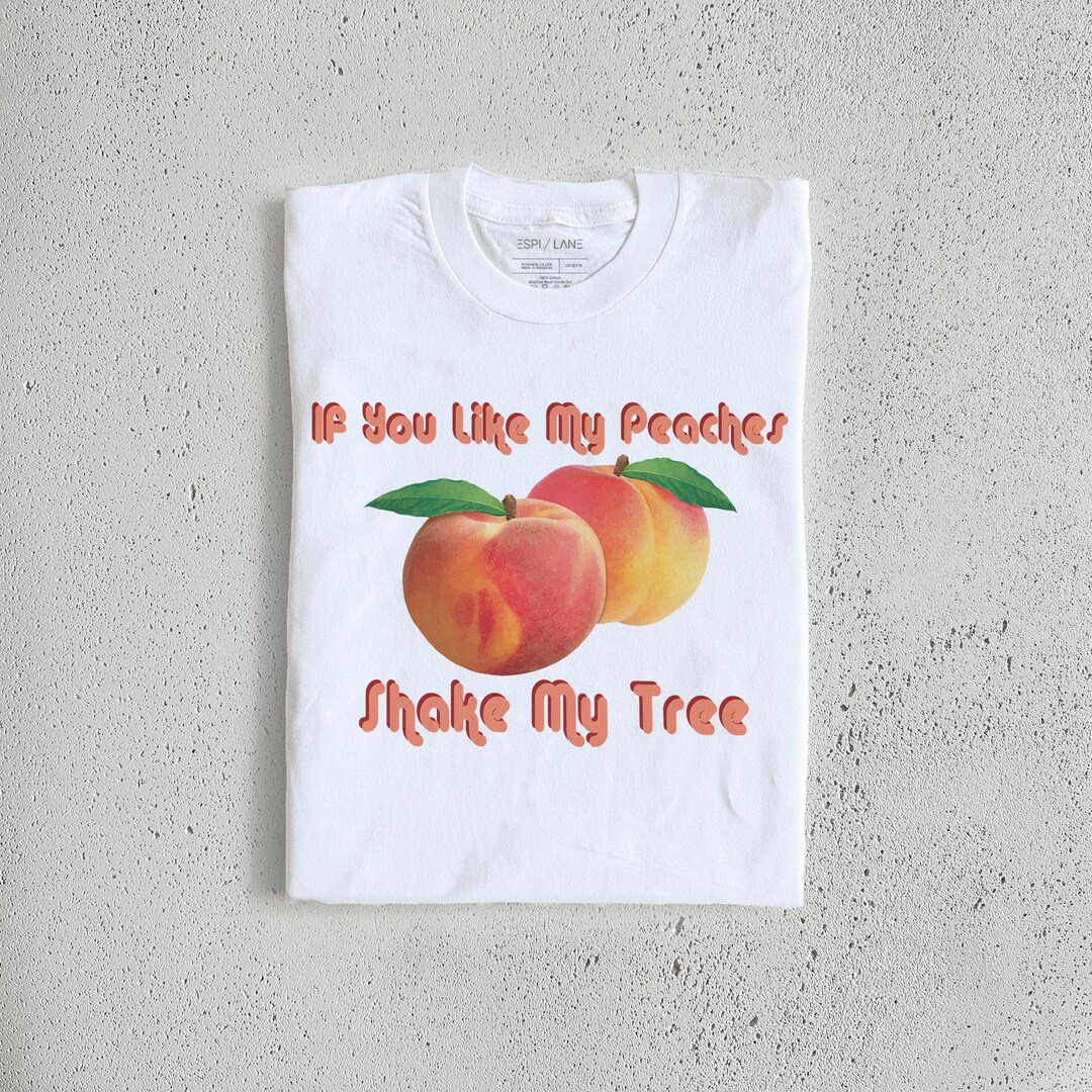 Retro Peaches Graphic Tee | Vintage 70s Style Cotton Shirt - Etsy