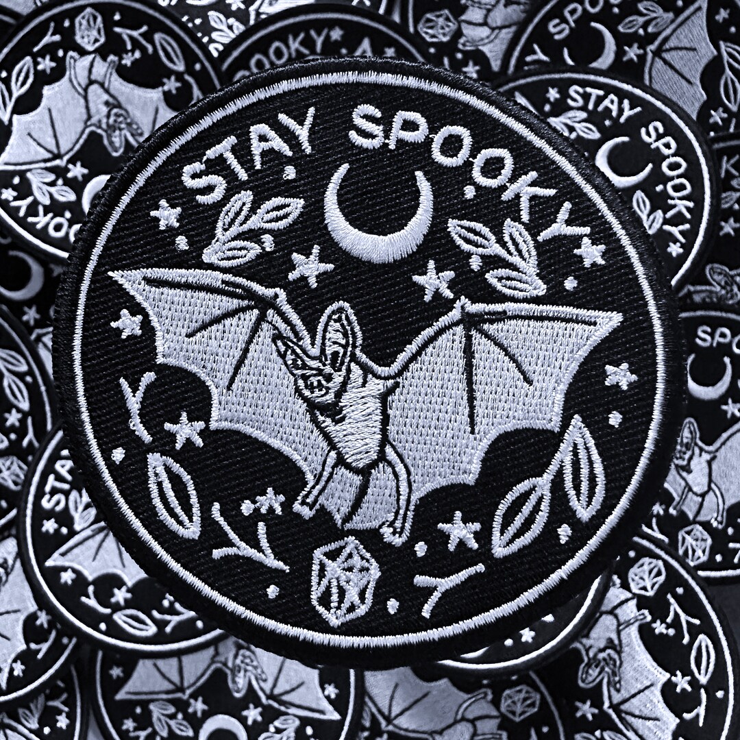 Spooky Bat Patch for Hat, Jacket or Backpack | Iron on Backing | Cute ...