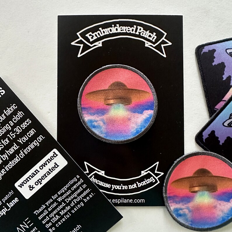 Retro Iron on UFO Patch Vintage Style Grunge Patches - Etsy