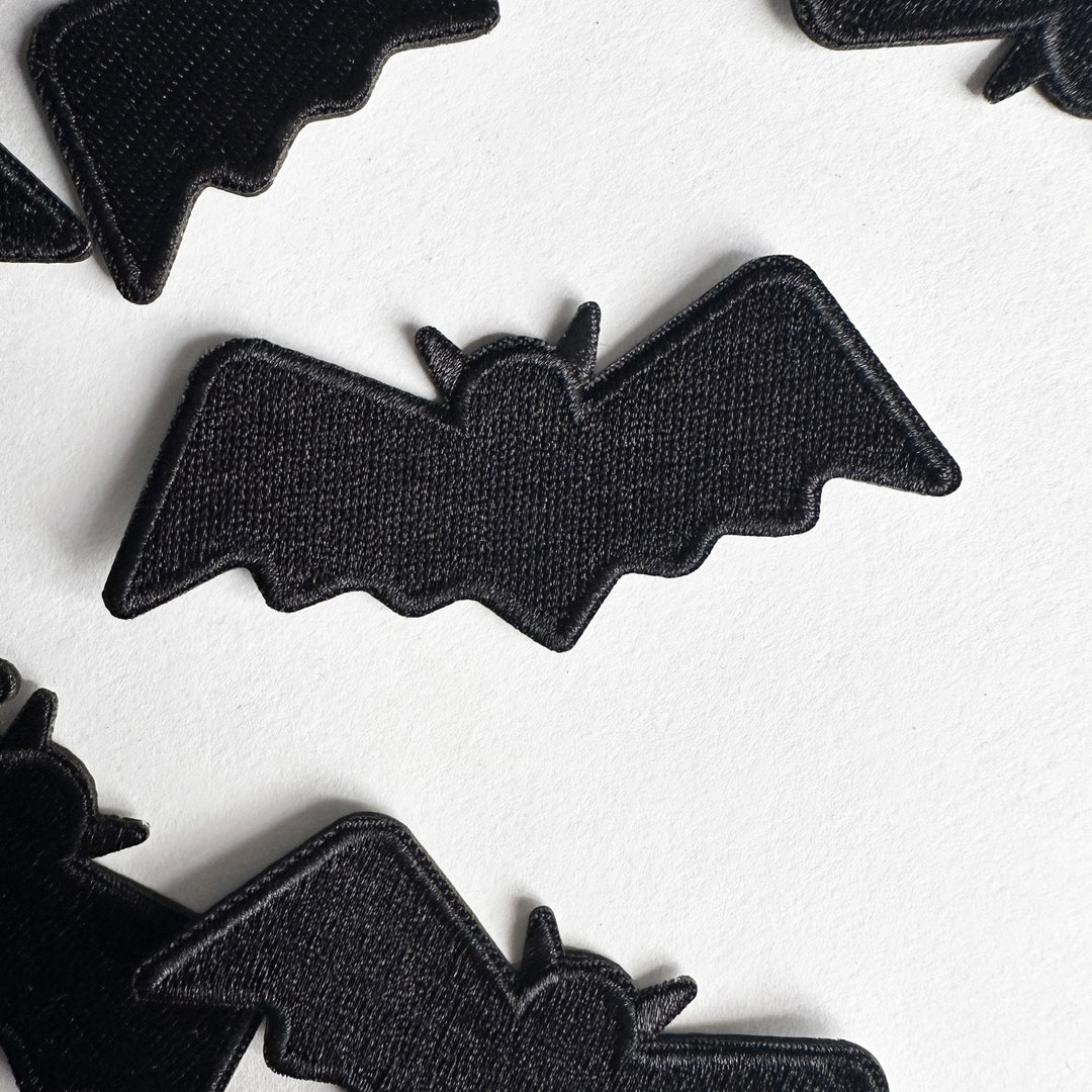 Bat Patch | Iron on Embroidered | Gothic Halloween Purple or Black ...
