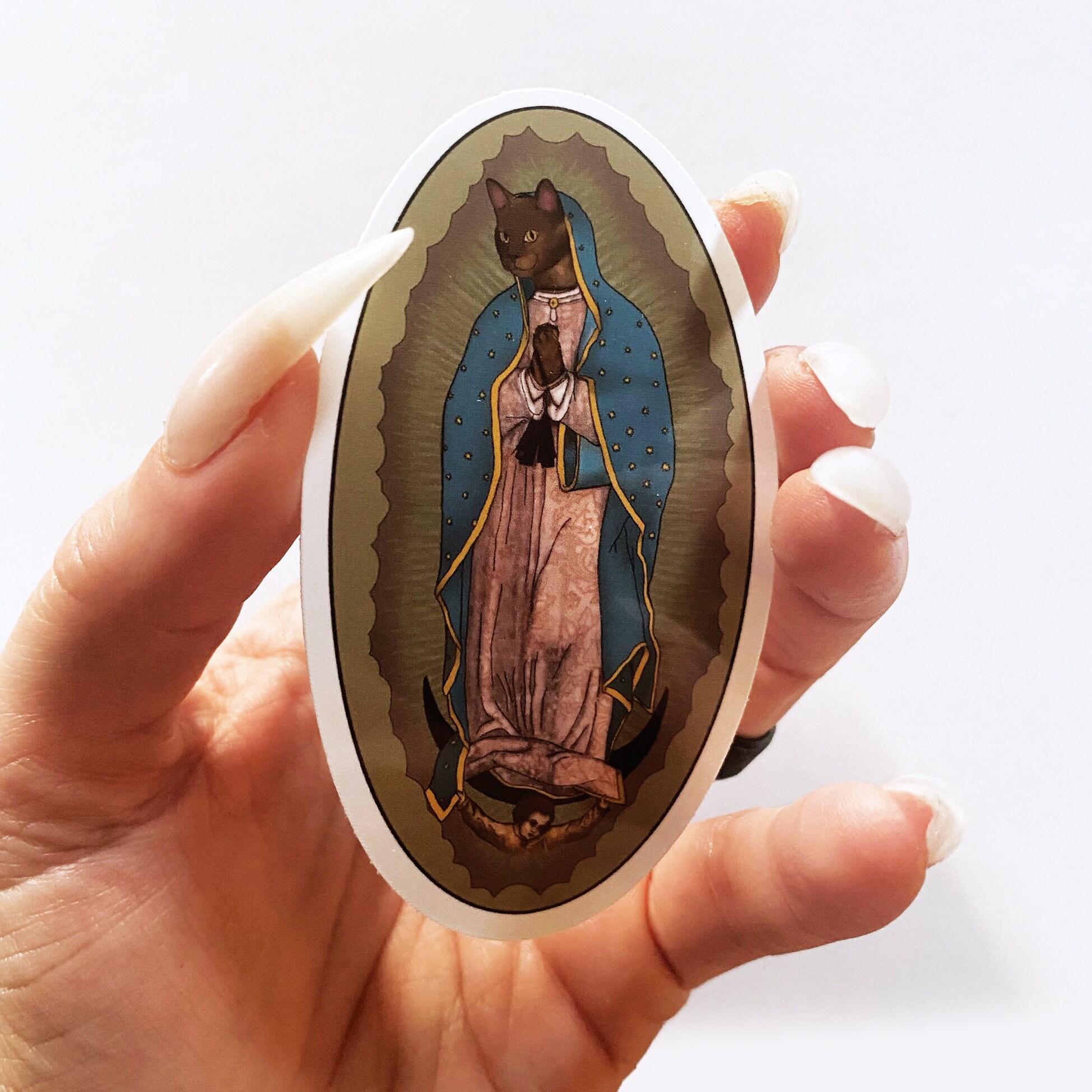 Virgin Mary Cat Vinyl Decal Sticker Funny Cute Guadalupe - Etsy