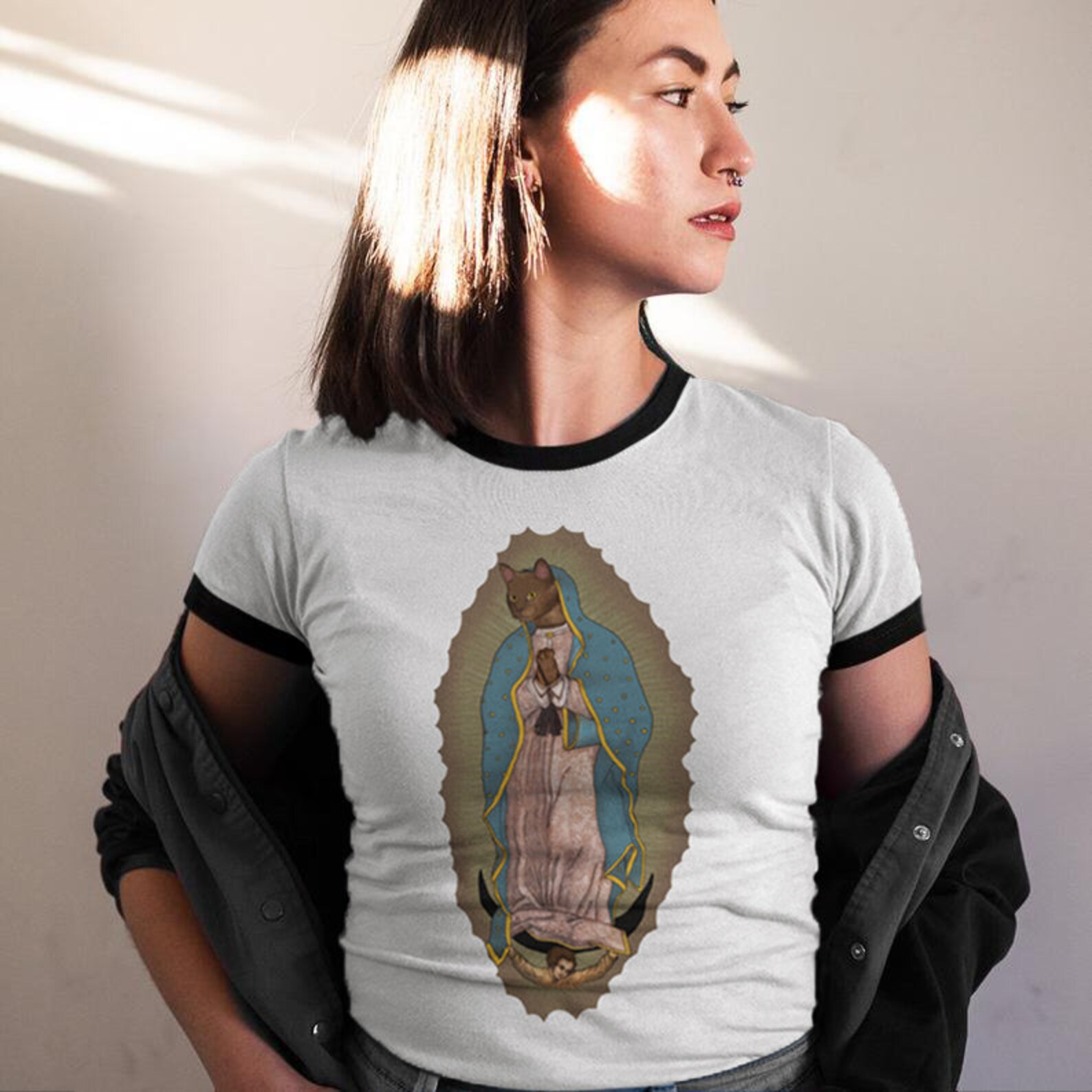 Cat Virgin Mary T-shirt Cat of Guadalupe Shirt Cat Lady - Etsy