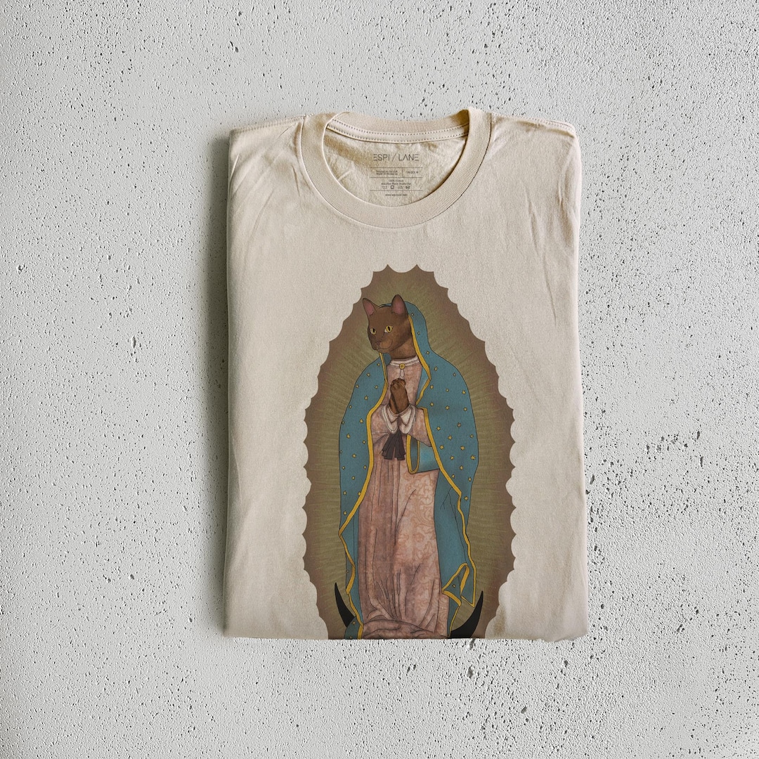 Cat Virgin Mary T-shirt | Cat of Guadalupe Shirt | Cat Lady Graphic ...