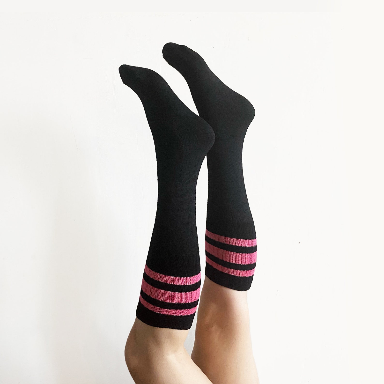 Black Skate Socks Old School Retro Striped Tube Red Pink - Etsy