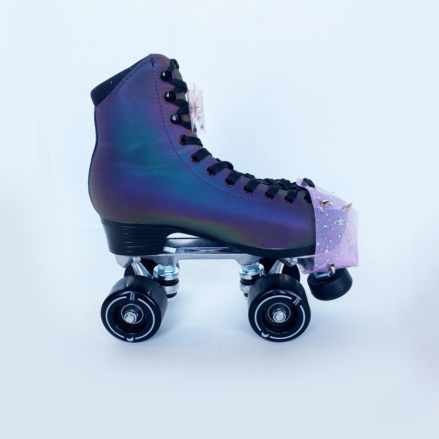Spiked Roller Skate Toe Cap Guard Black Clear Holographic - Etsy