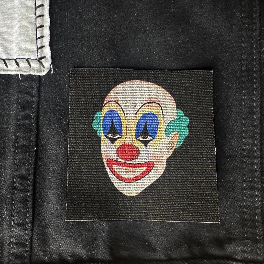 Clown Patch | Gothic Accessories Punk DIY Handmade Creepy Patches ...