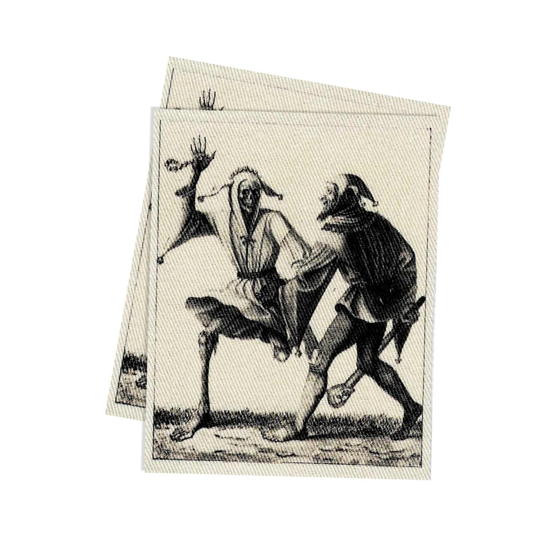 Death & Court Jester Fabric Patch | Applique Clothing Accessories Punk ...