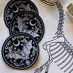 Spooky Bat Pastel Goth Patch | Iron on | Gothic Halloween Patches | Magic Witch Moon Patches ...