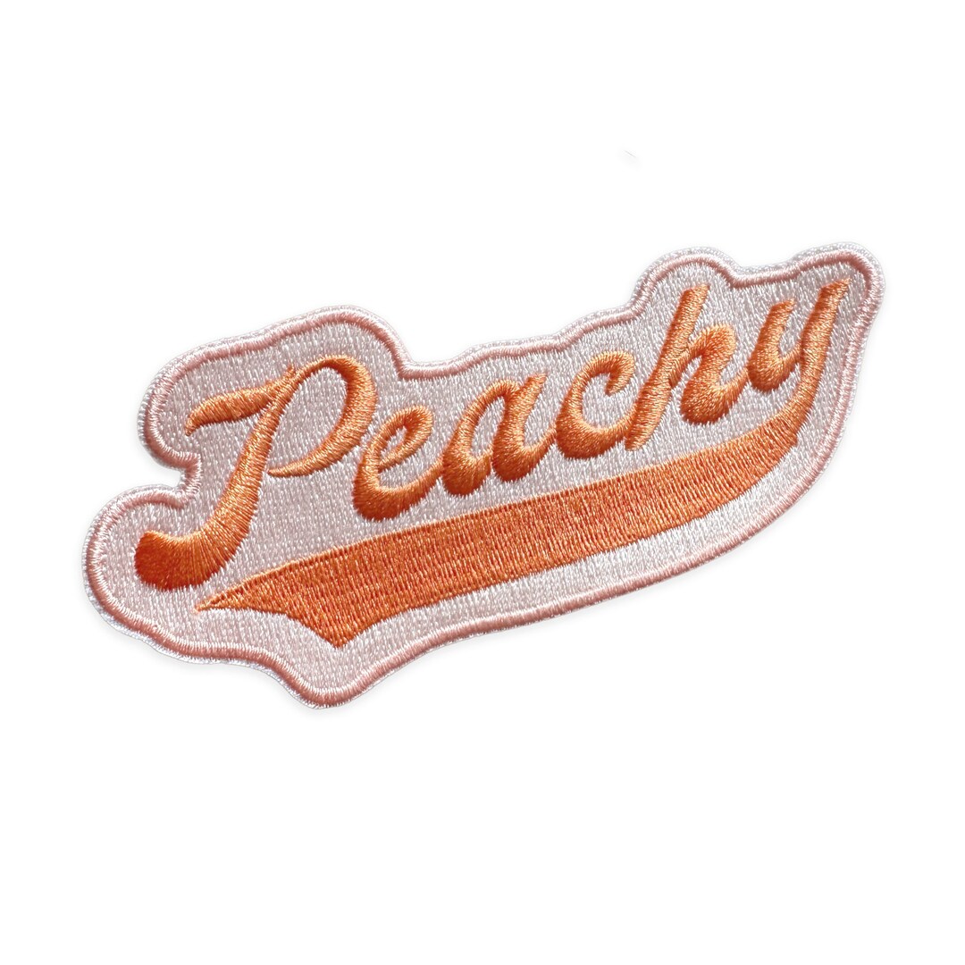 Peachy Retro Embroidered Iron on Patch - Etsy