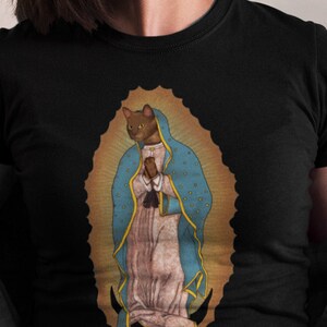 Cat Virgin Mary T-shirt | Cat of Guadalupe Shirt | Cat Lady Graphic ...