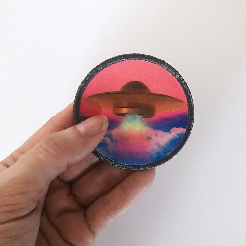 Retro Iron on UFO Patch Vintage Style Grunge Patches | Etsy