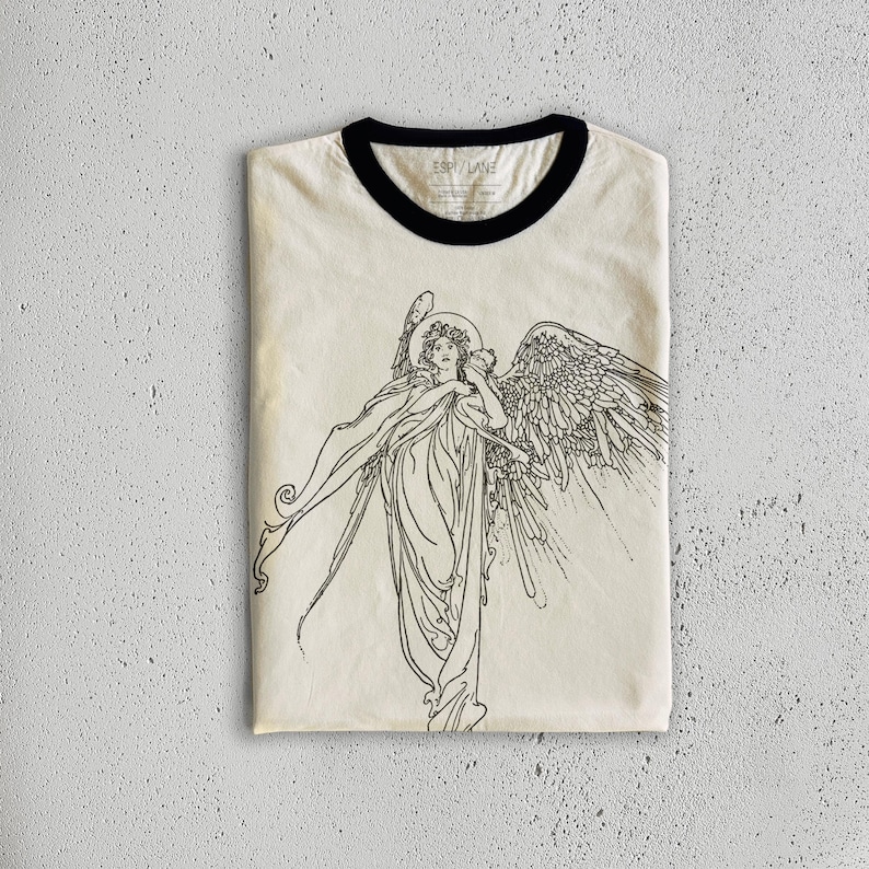 Angel Graphic T-shirt | Vintage Style Unisex Cotton Tee With Angel ...