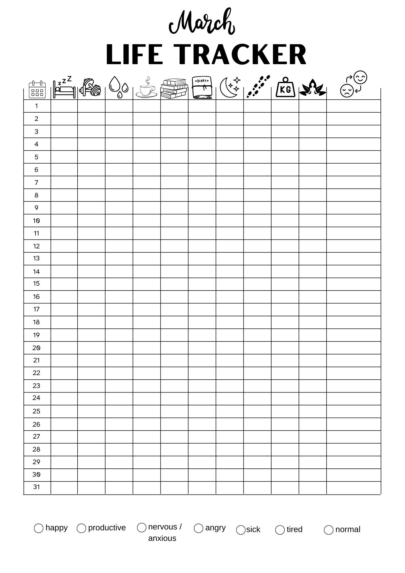 Monthly Digital Tracker - Etsy