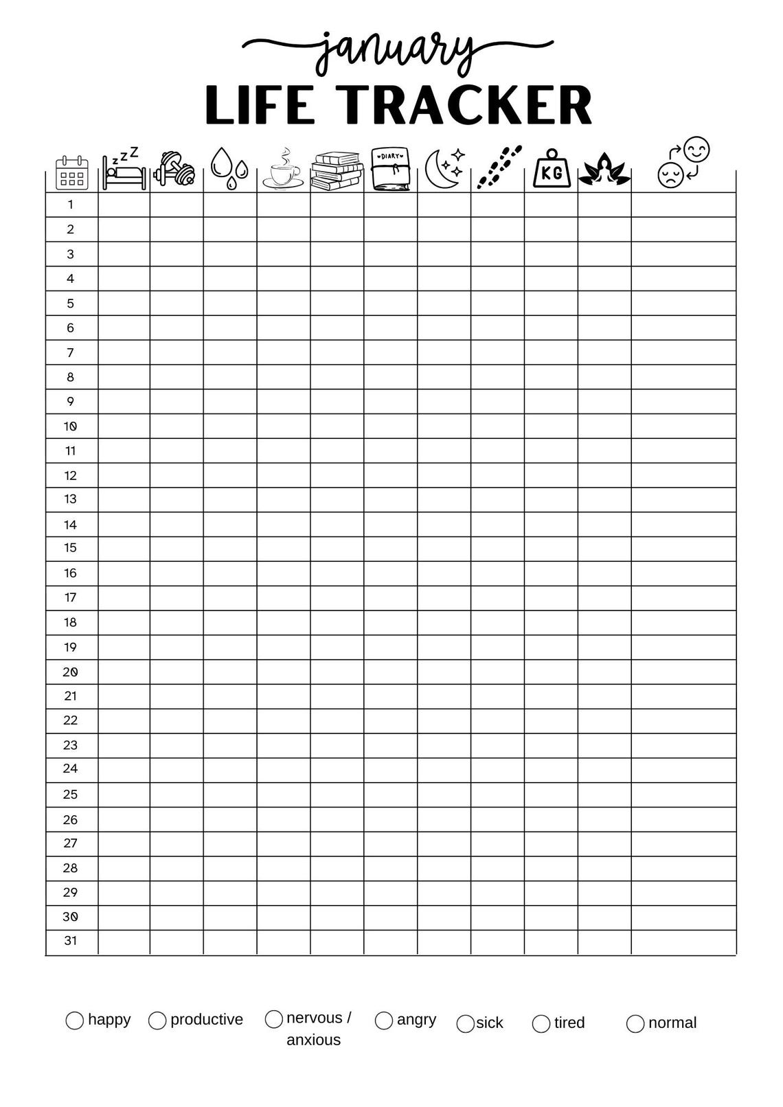 Monthly Digital Tracker - Etsy