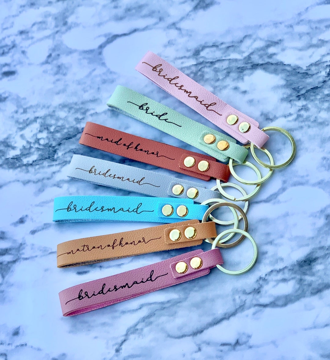 Bridesmaid Keychain Leatherette Keychain Bridesmaid - Etsy