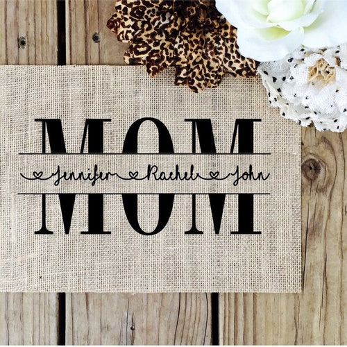 Custom MOM Sign With Childrens Names Mother's Day Gift - Etsy