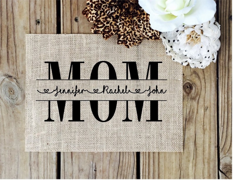 Custom MOM sign with childrens names Mother's Day gift | Etsy
