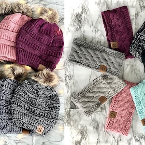 Custom Sherpa Lined Beanies or Headband for Adults, Winter Beanie, Winter Hat, Winter Headband ...