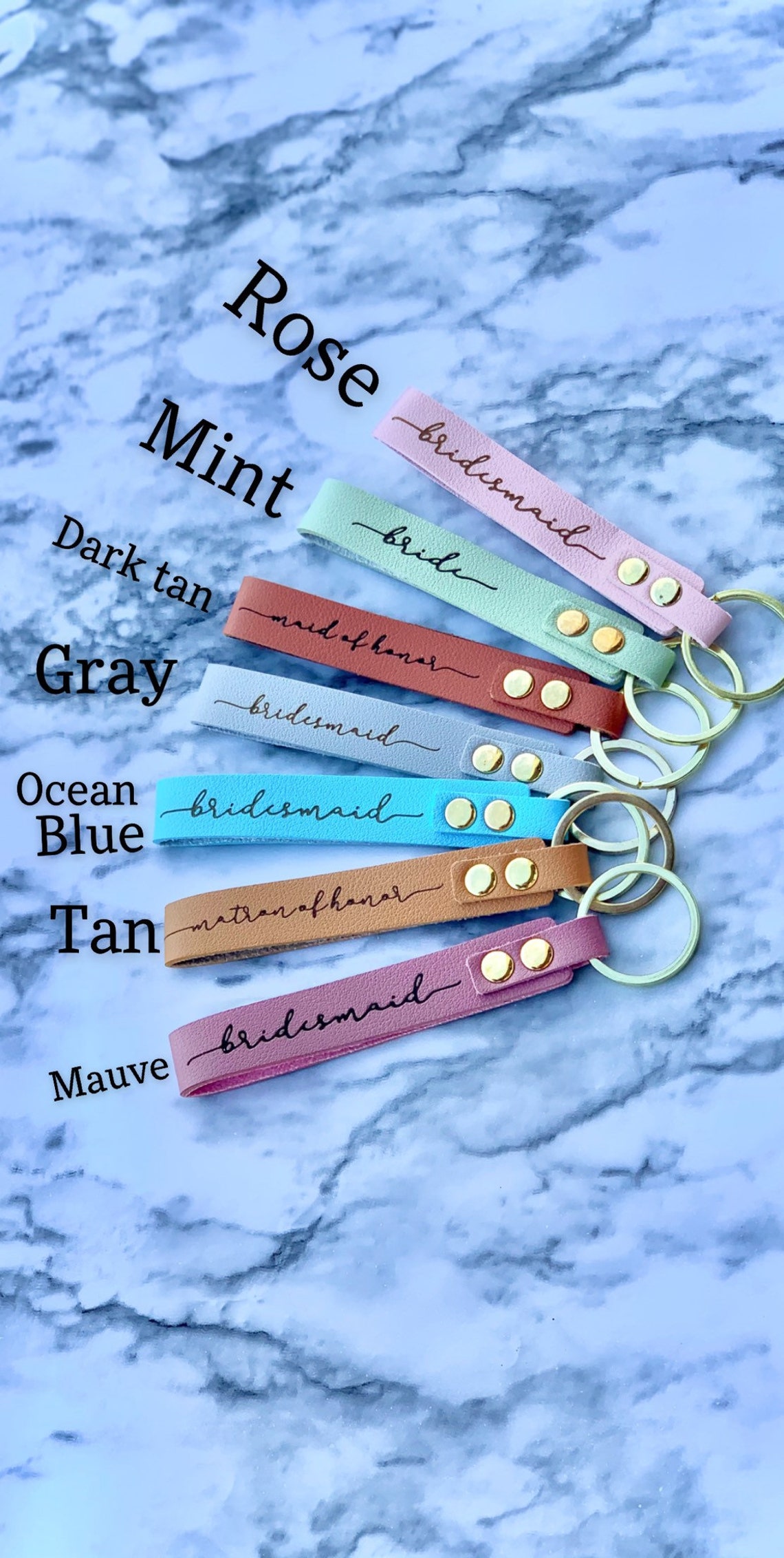 Bridesmaid Keychain Leatherette Keychain Bridesmaid - Etsy