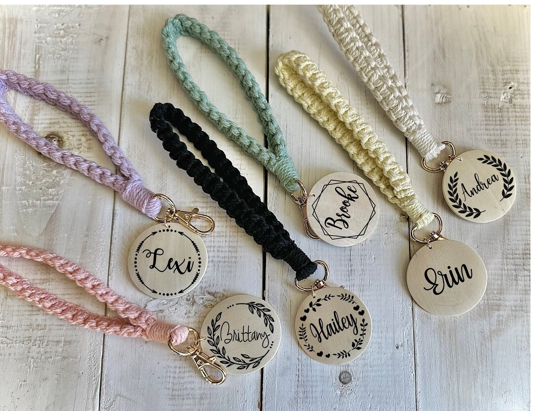 Custom Macrame Wristlet, Wristlet, Custom Keychain, Custom Wristlet ...
