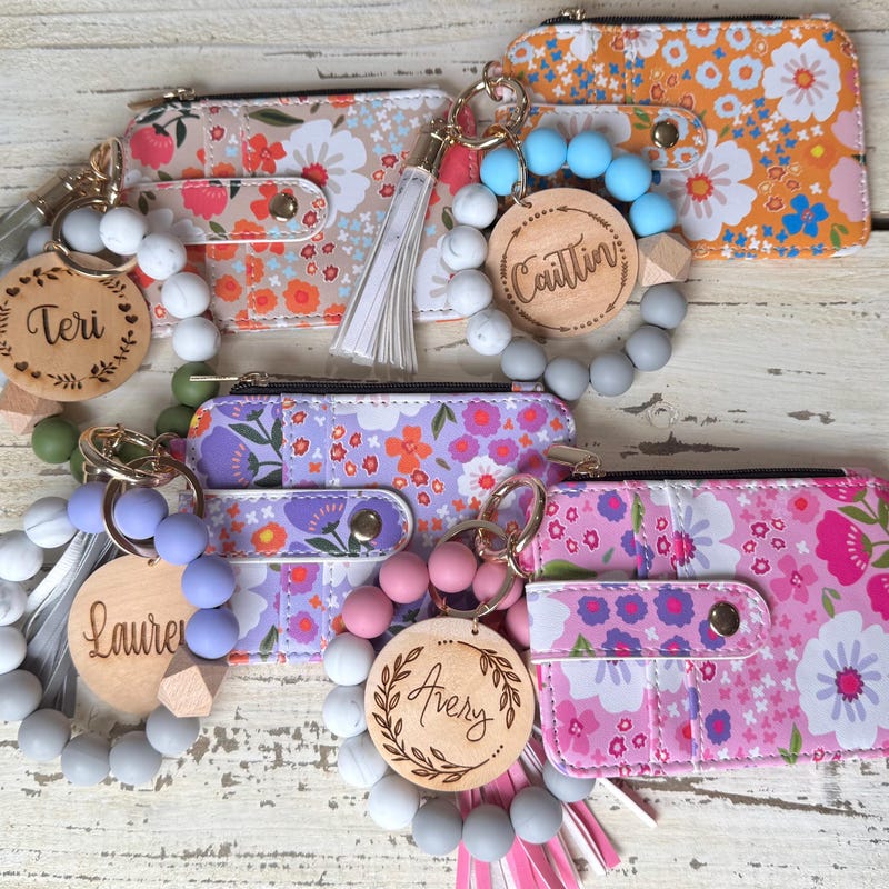 Wristlet Wallets Keychain - Etsy