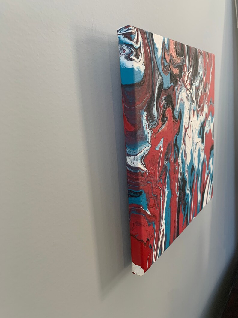 Superhero Collision Drip Painting, 12x12 Acrylic Canvas, Boys Room Art ...