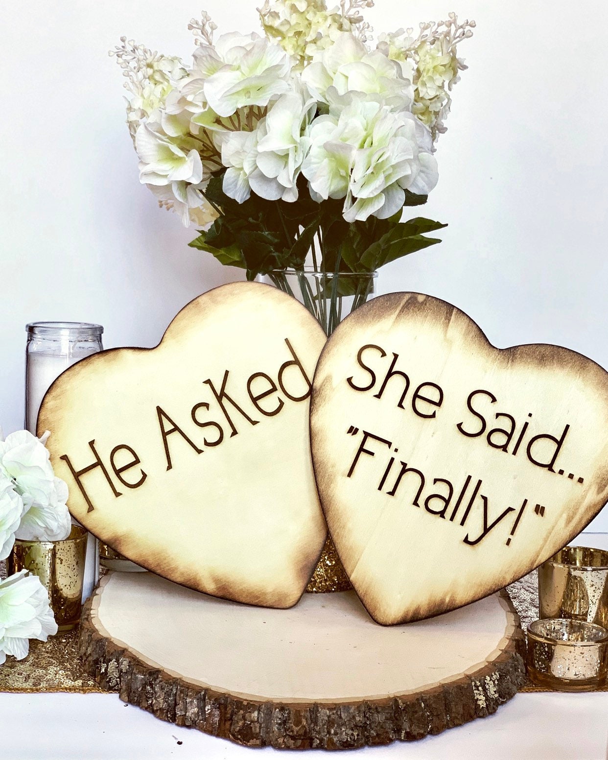 Hearts Proposal Signs He Asked She Said Yes Engagement , 58% OFF
