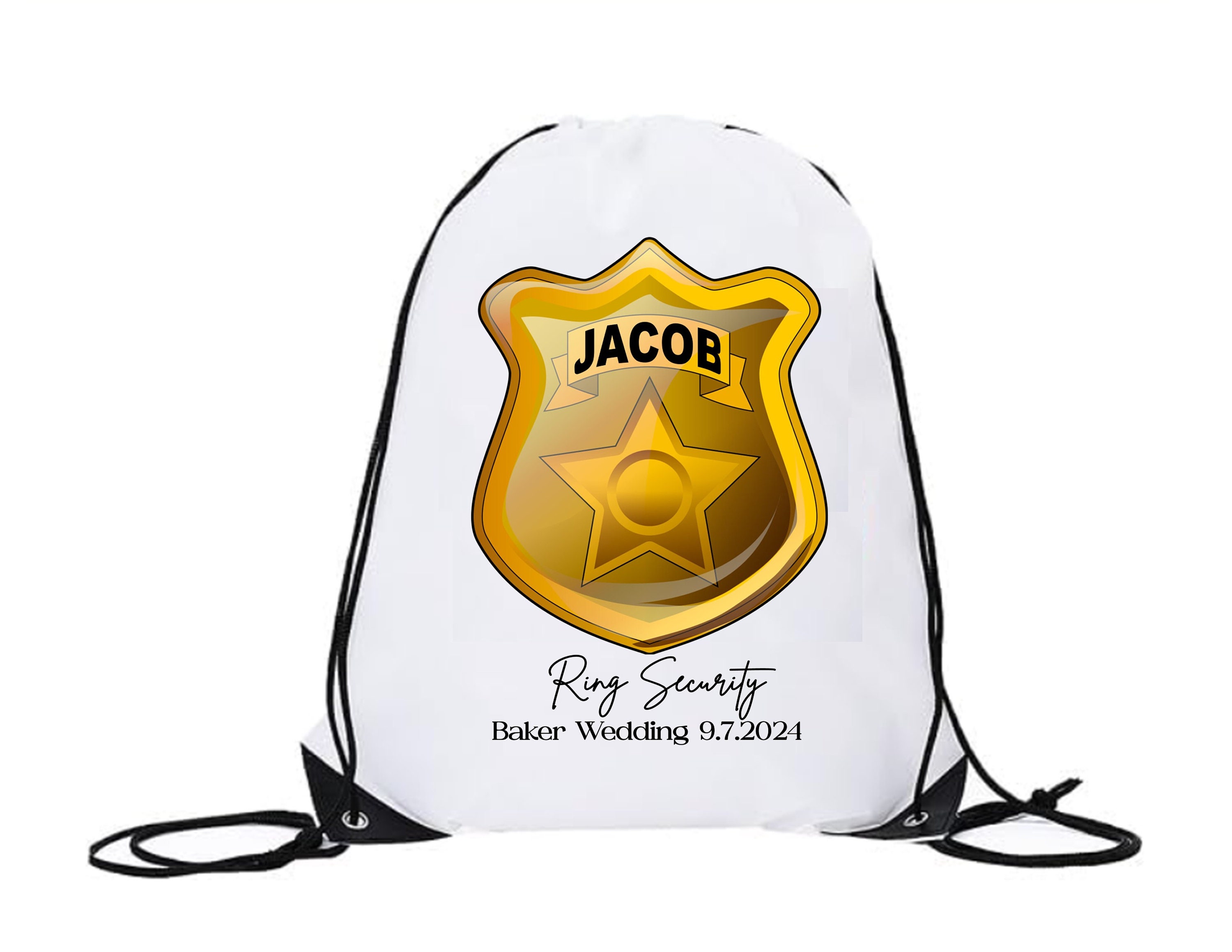 Personalized Ring Bearer Gift Bag, Custom Name Drawstring Bag for ...