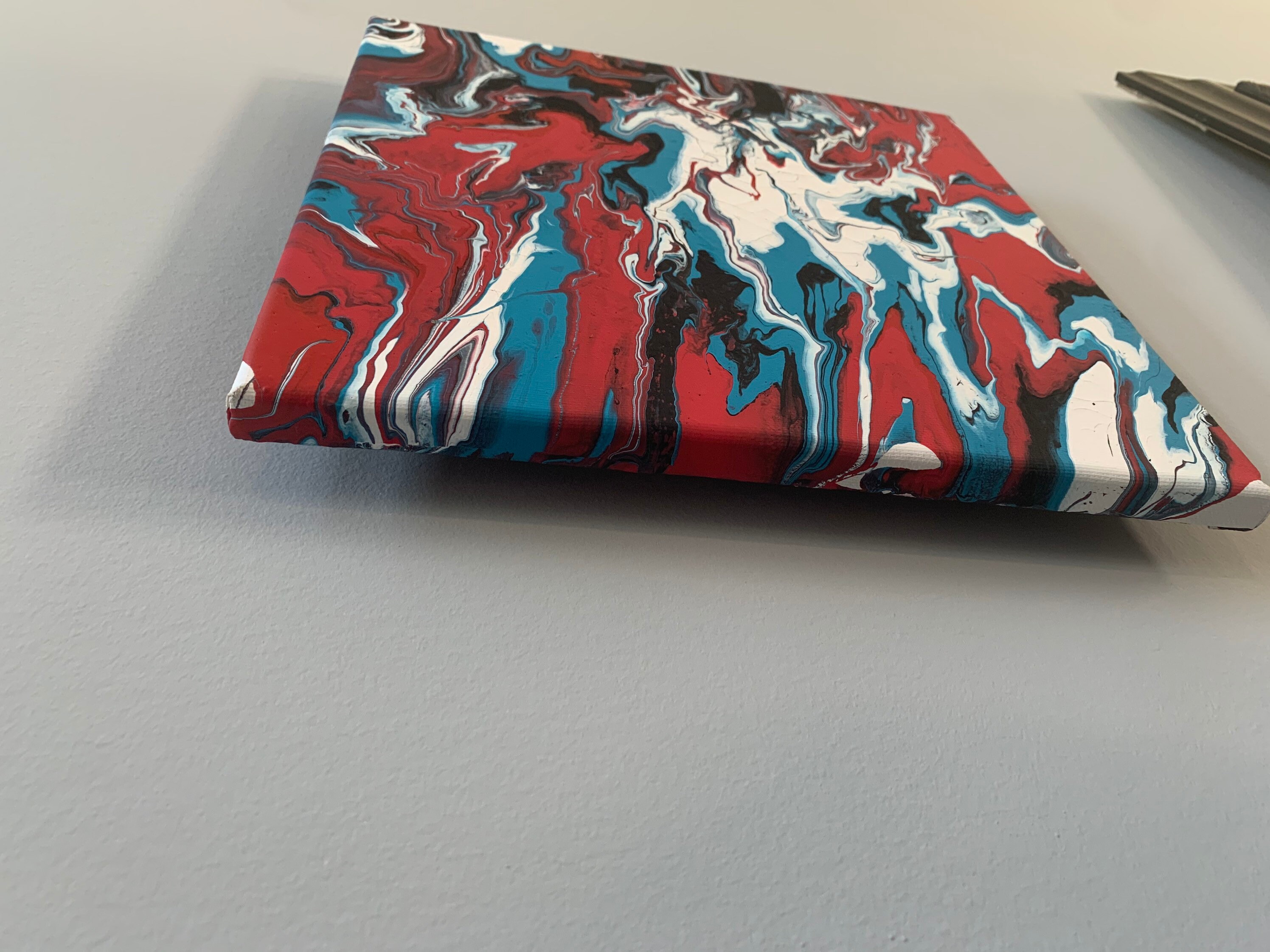 Superhero Collision Drip Painting, 12x12 Acrylic Canvas, Boys Room Art ...