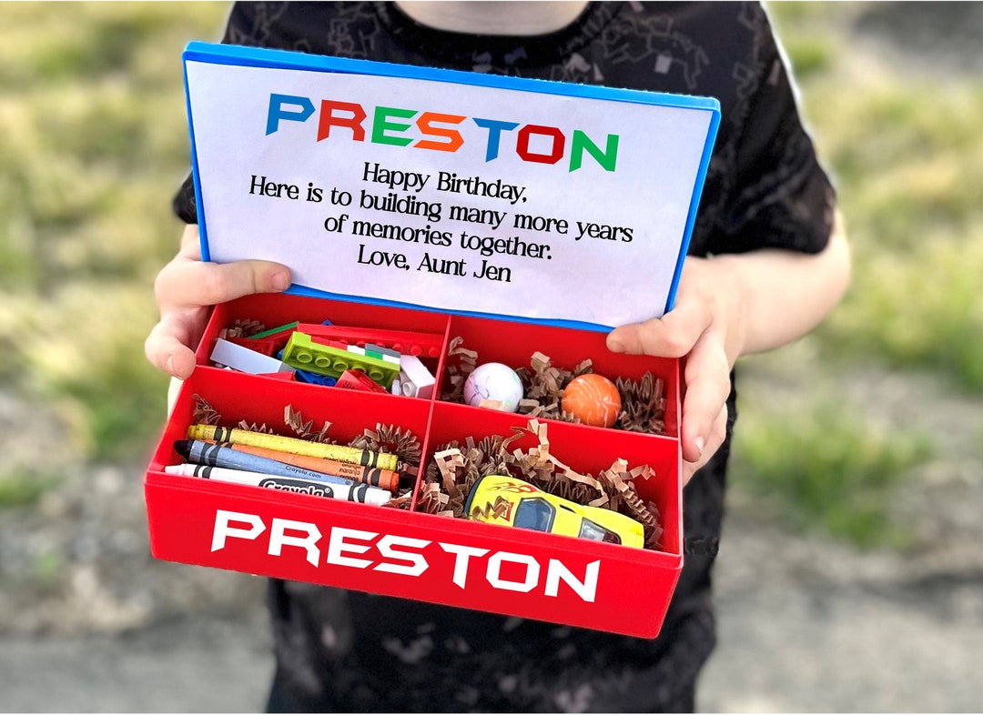 Custom Building Block Gift Box, Boys Gift, Custom Storage Building Box ...