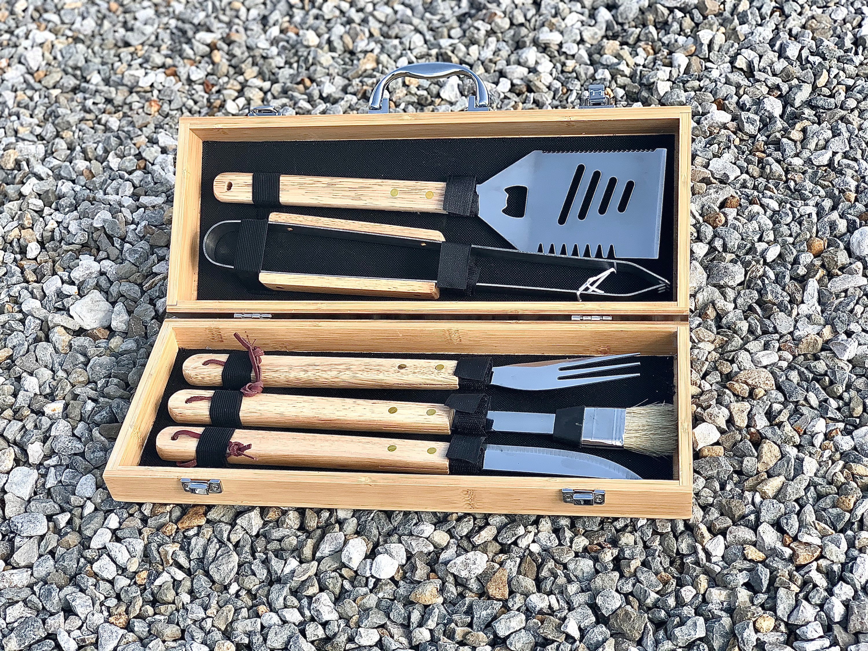 Personalized Bamboo BBQ Grill Tool Set, Custom Engraved Smoker Gift - Etsy
