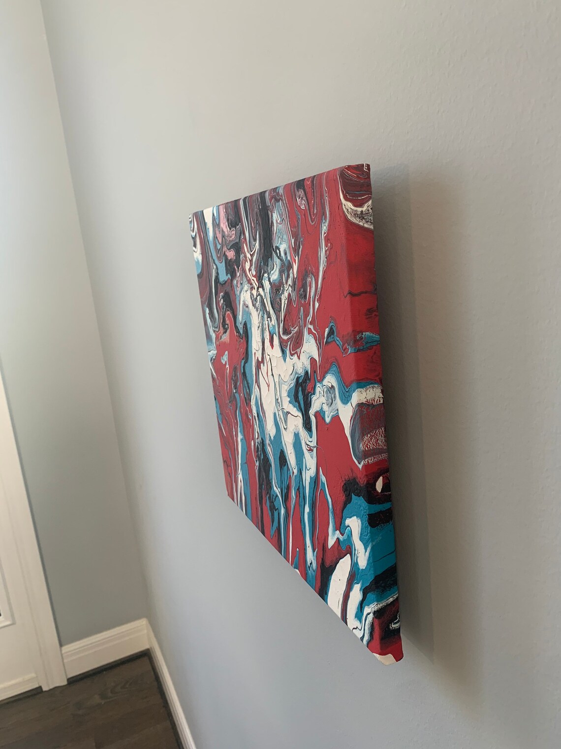 Superhero Collision Drip Painting, 12x12 Acrylic Canvas, Boys Room Art ...