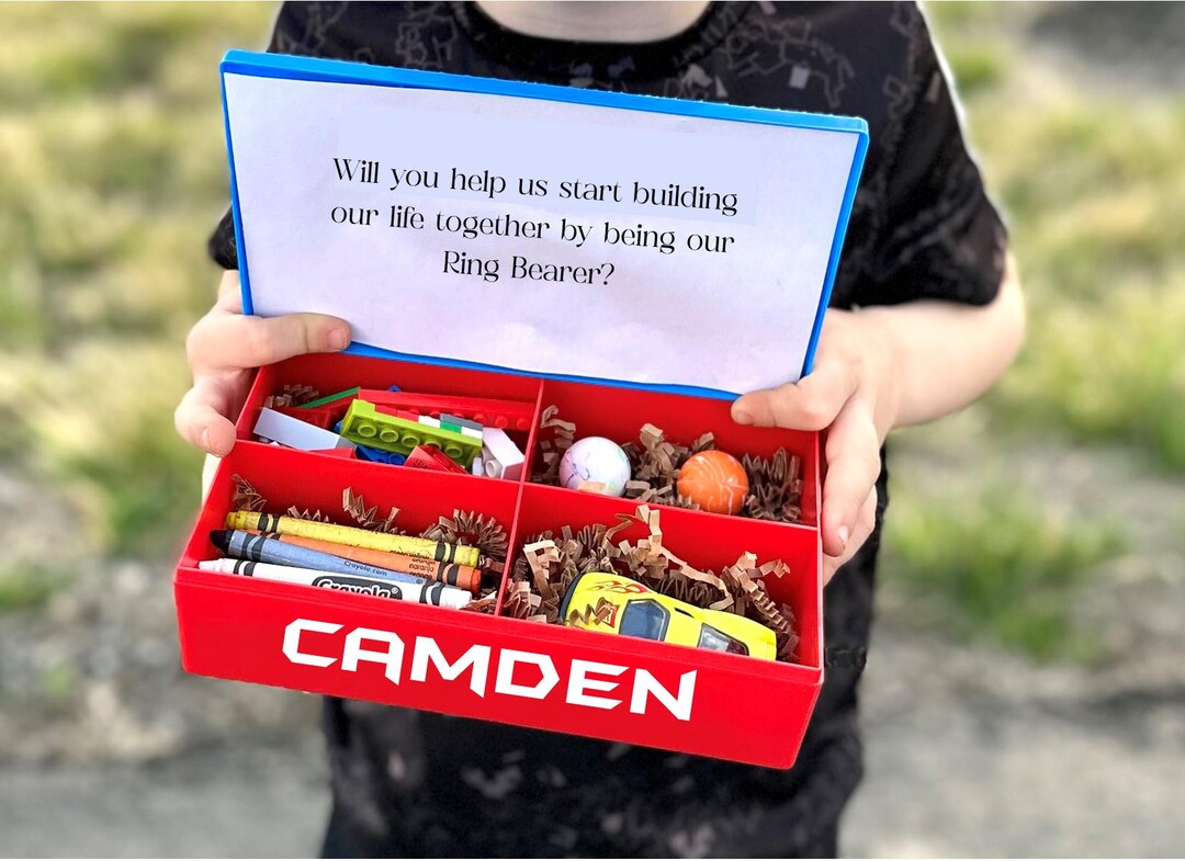 Custom Building Block Gift Box, Boys Gift Ring Bearer, Custom Ring ...