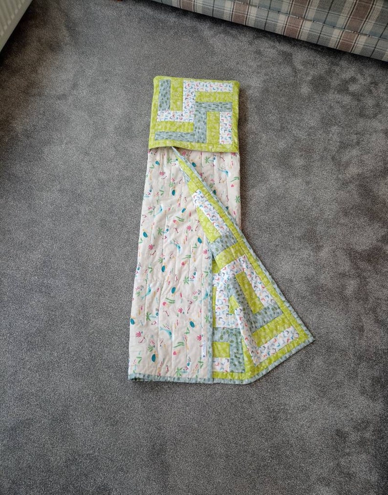 Quillow, Baby Quilt, Playmat, Sea Life, Blue Green & White, 51" X 39 ...