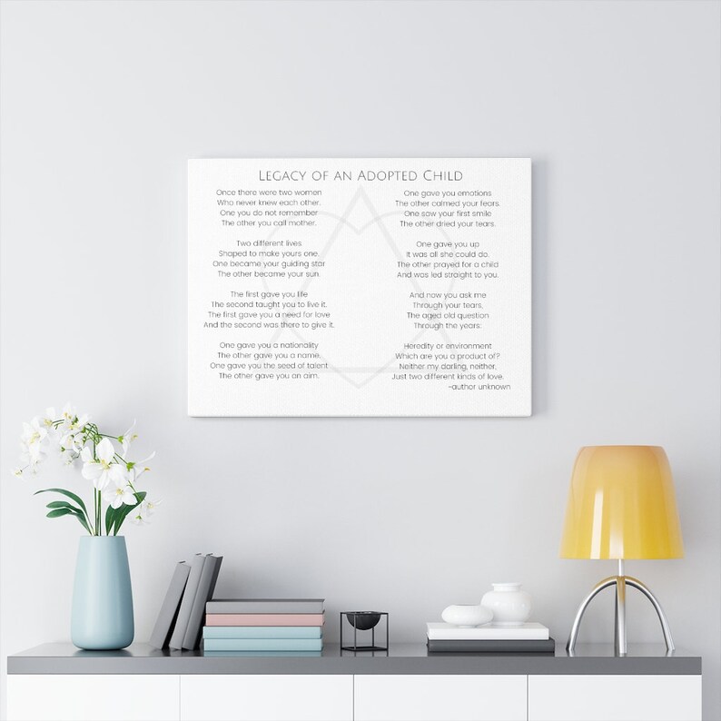 Canvas Gallery Wraps | Legacy of an Adopted Child Poem | Adoption Gift ...