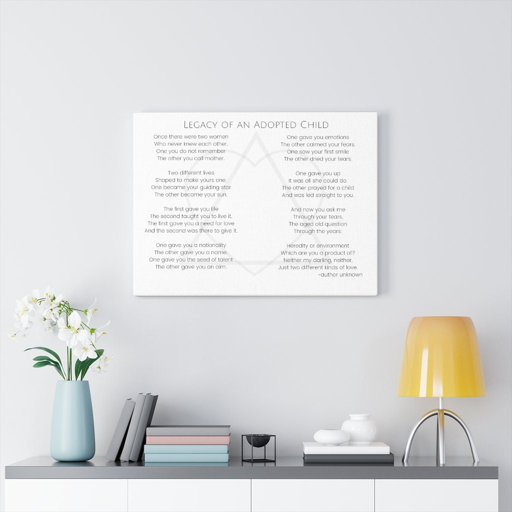 Canvas Gallery Wraps | Legacy of an Adopted Child Poem | Adoption Gift ...