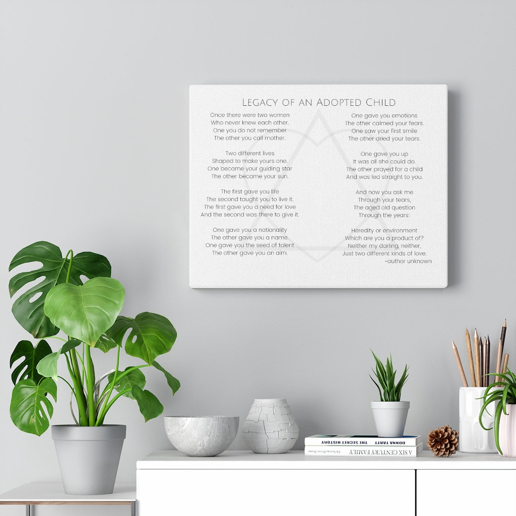 Canvas Gallery Wraps | Legacy of an Adopted Child Poem | Adoption Gift ...