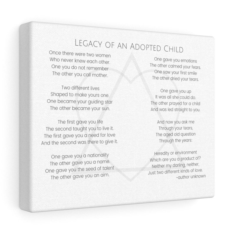 Canvas Gallery Wraps | Legacy of an Adopted Child Poem | Adoption Gift ...