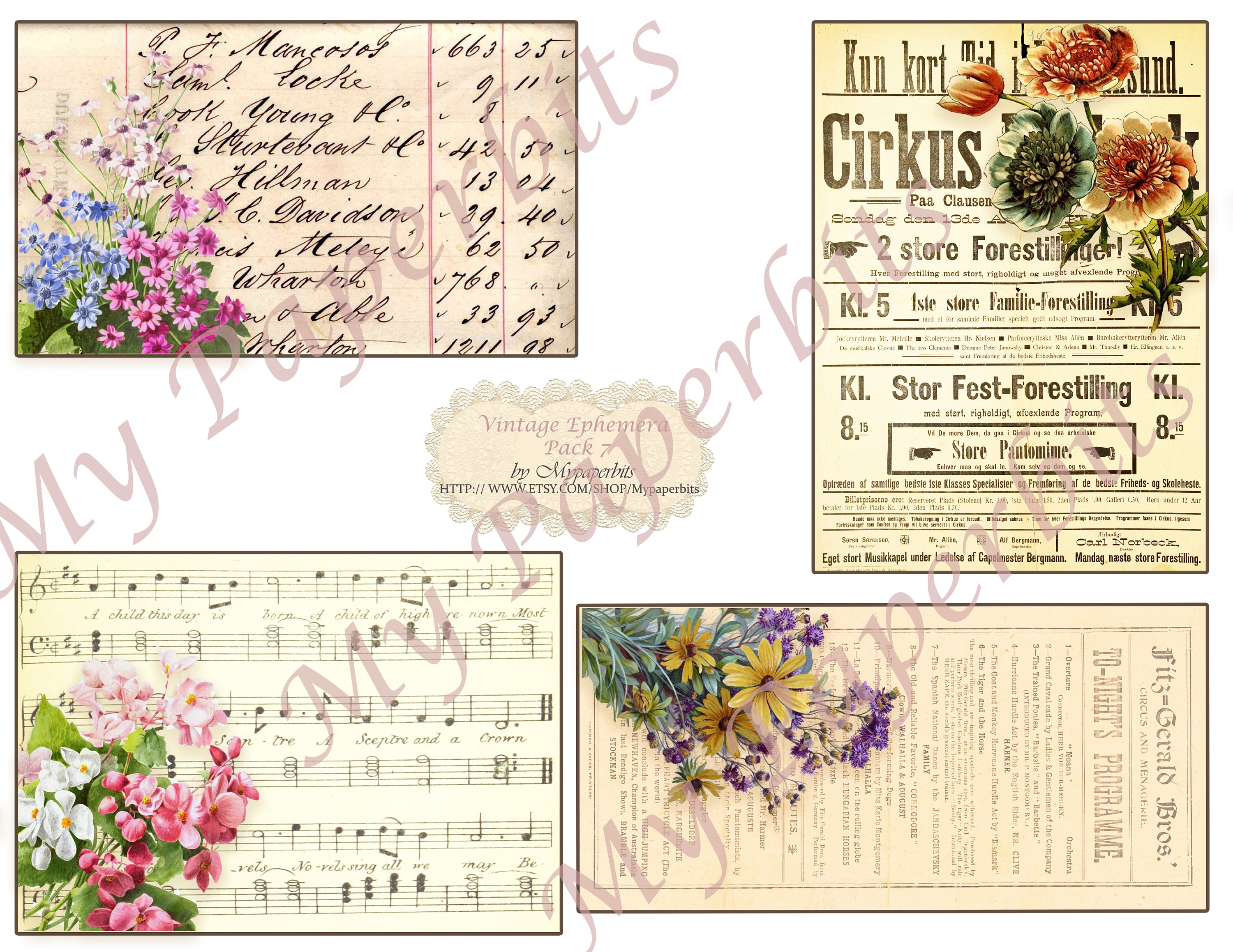 Vintage Digital Ephemera Vintage Ephemera Floral Ephemera - Etsy