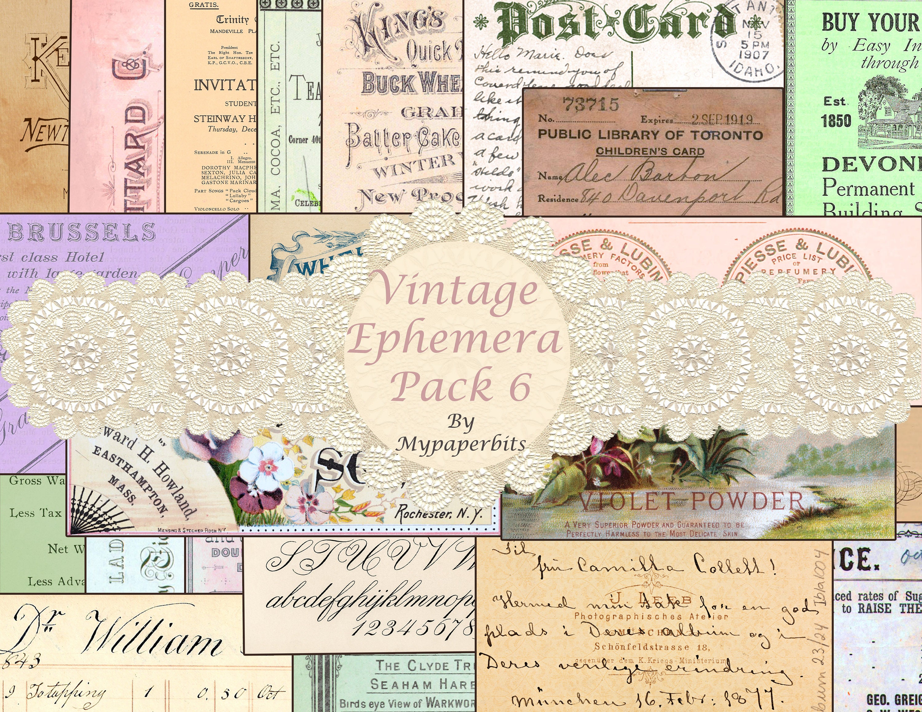 Vintage Digital Ephemera, Vintage Ephemera, Floral Ephemera, Journaling ...
