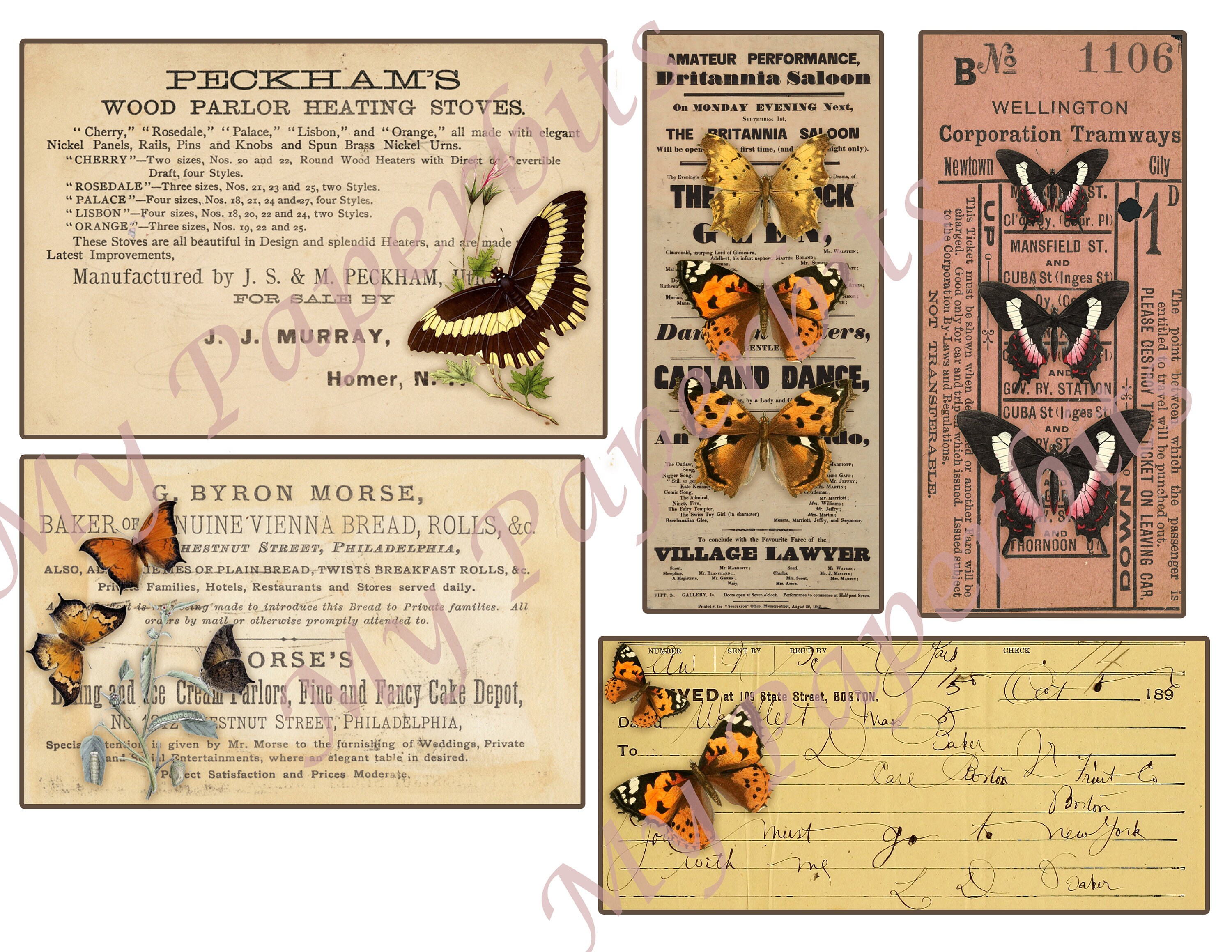 Vintage Digital Ephemera Vintage Ephemera Butterfly - Etsy
