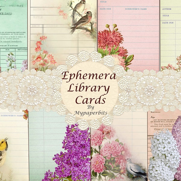 Library Cards - Etsy