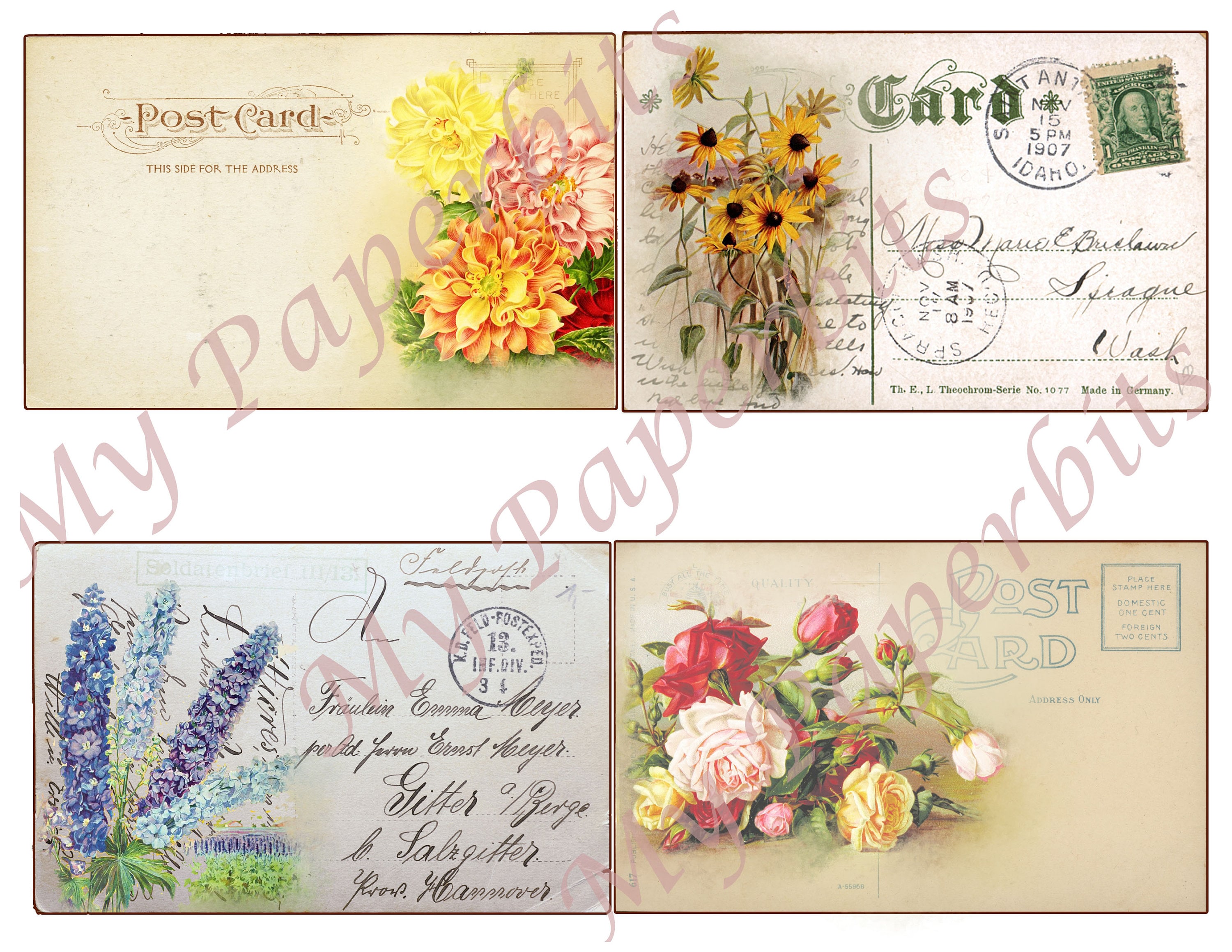 Vintage Digital Ephemera Vintage Ephemera Floral Ephemera - Etsy