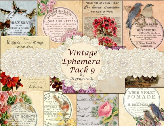 Vintage Digital Ephemera Vintage Ephemera Floral Ephemera | Etsy